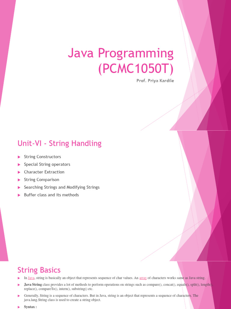 Java String Handling and Operations | PDF | Teaching Methods ...
