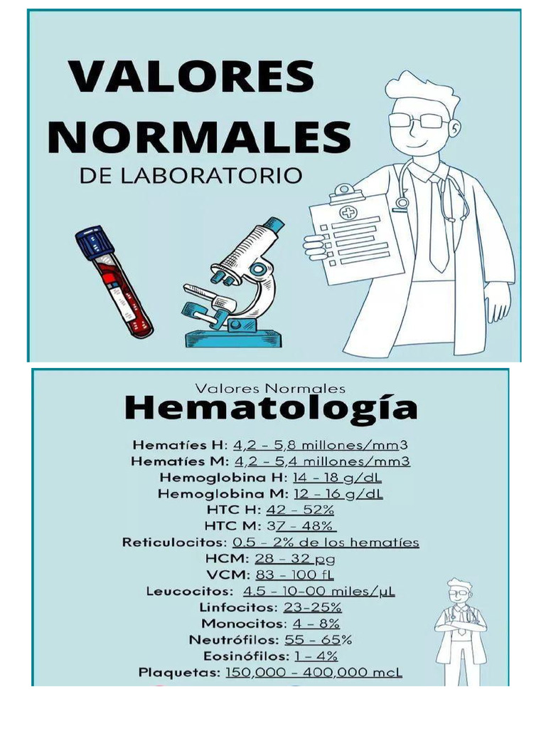Valores Normales de Laboratorio | PDF
