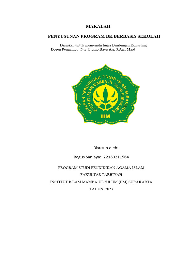 BK, Kel.8, Penyusunan Program BK Berbasis Sekolah | PDF