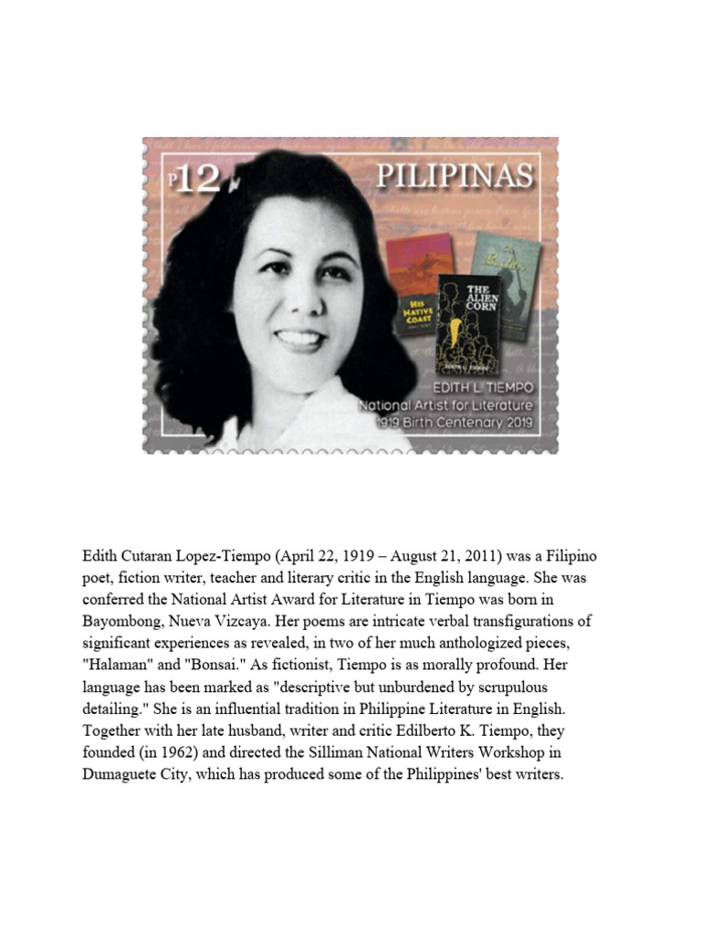Edith Cutaran Lopez-Tiempo: Poet & Critic | PDF