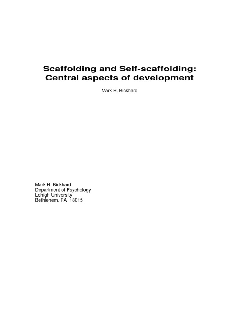 Scaffolding And Self Scaffolding Central Pdf Attachment Theory Constructivism Philosophy