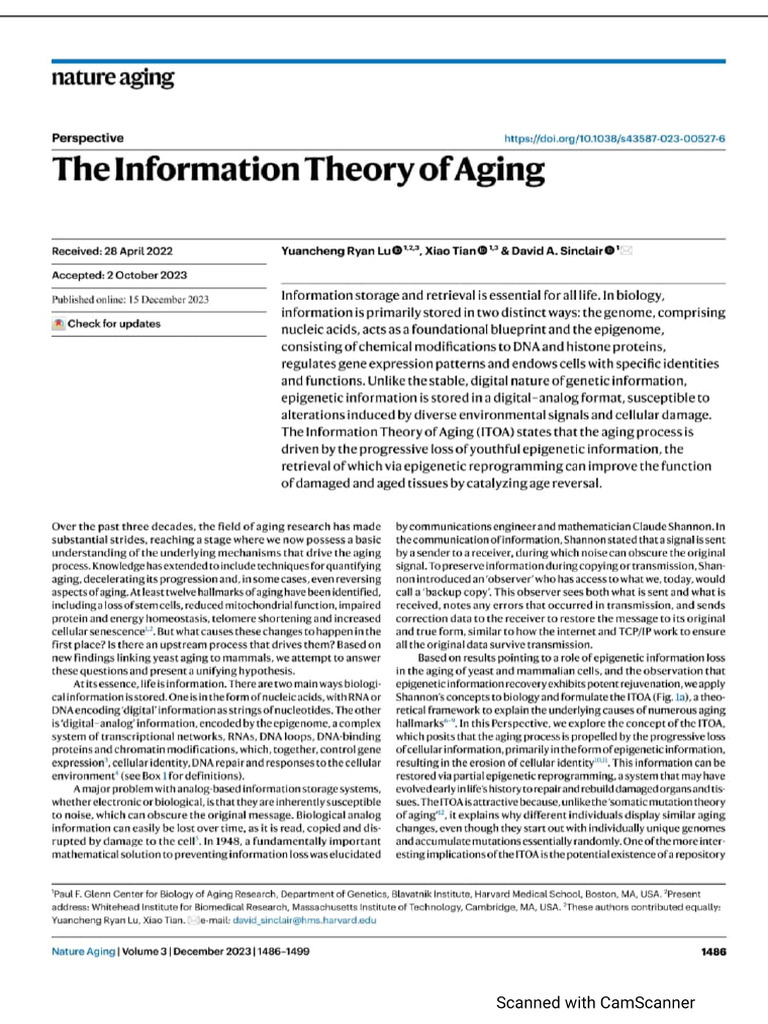 The Information Theory of Ageing | PDF