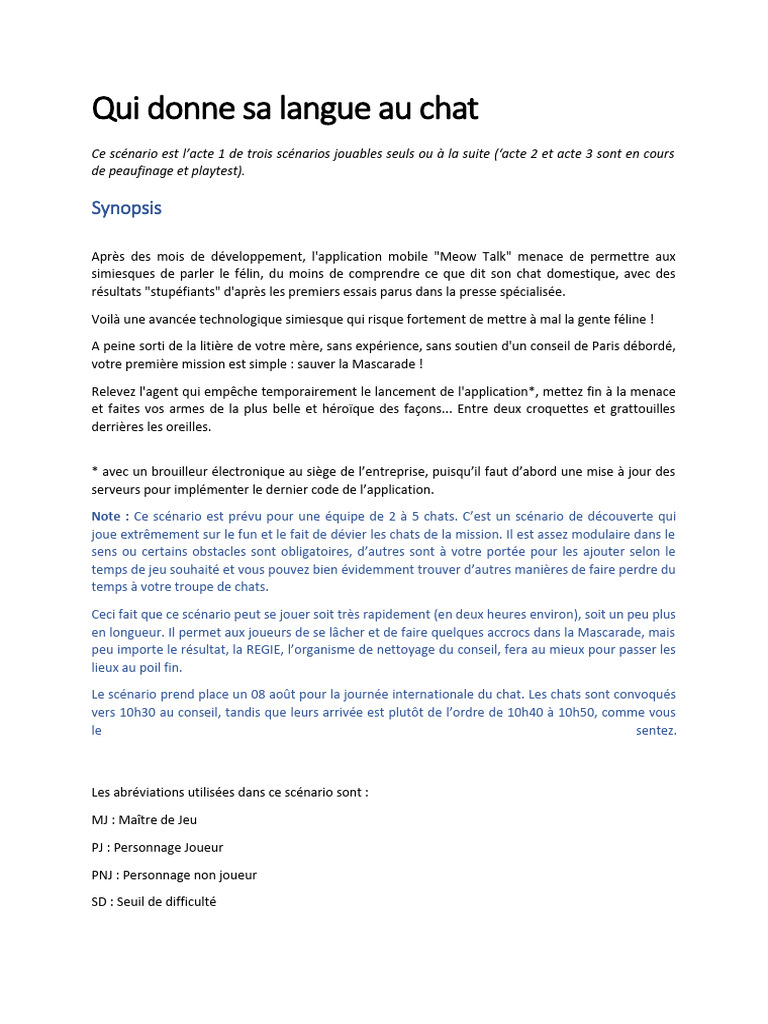 Scenario_Qui_donne_sa_langue_au_chat_octogones | PDF