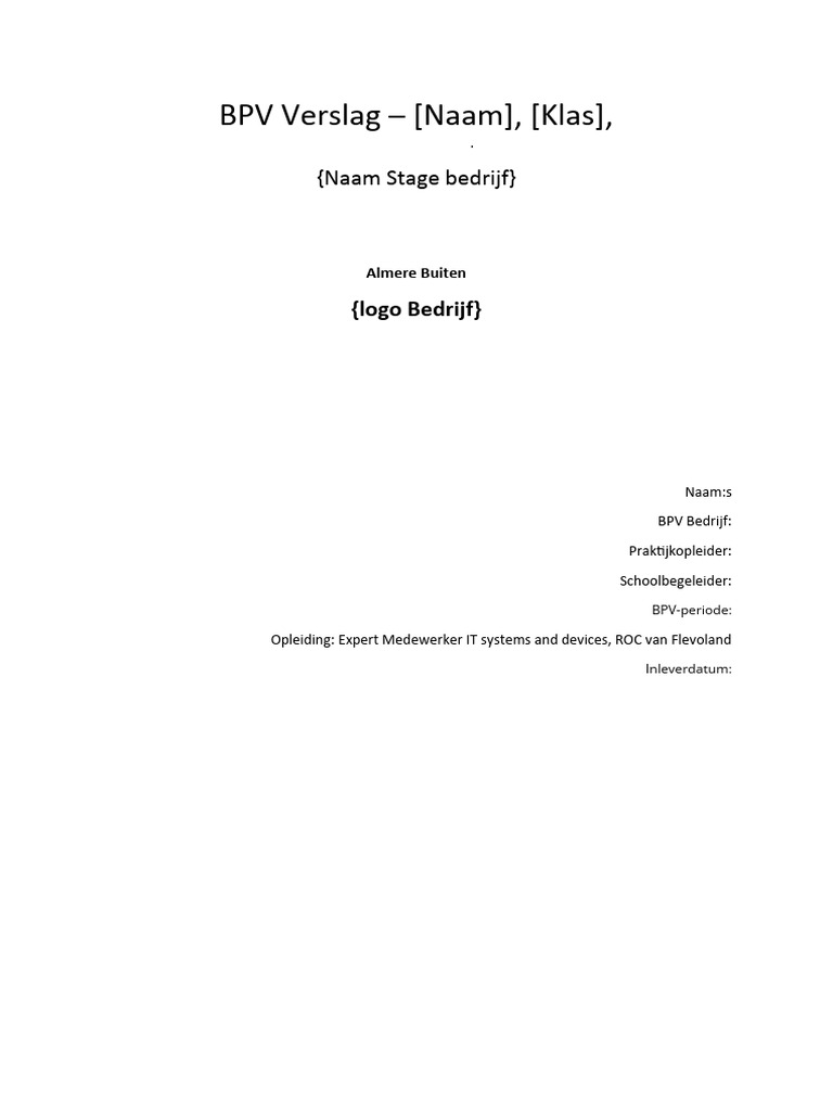 Template BPV Verslag | PDF