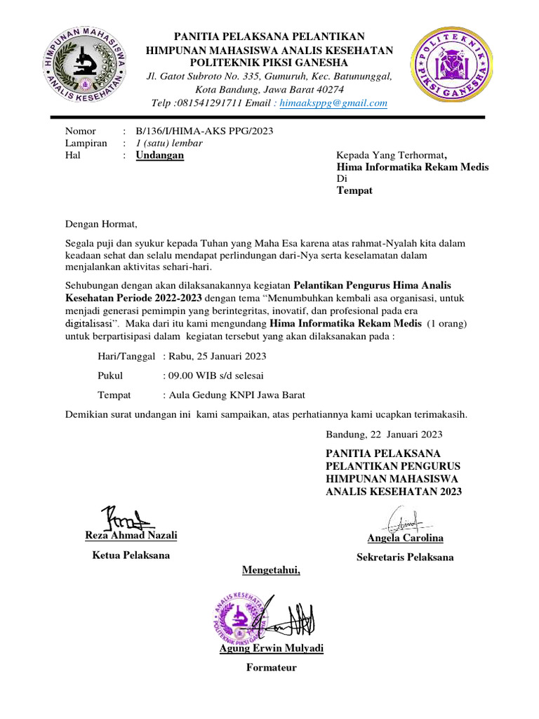 136 Surat Undangan Hima IRM | PDF