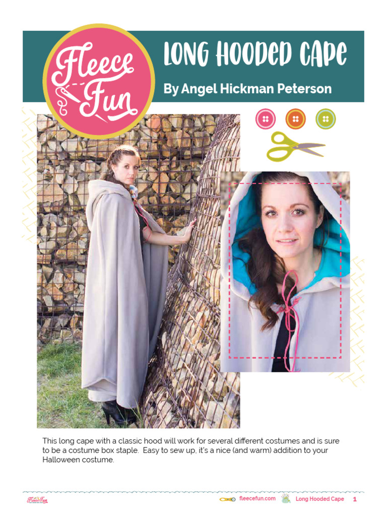 Long Hooded Cloak Adult Pattern | PDF Long Hooded Cloak Adult Pattern | PDF