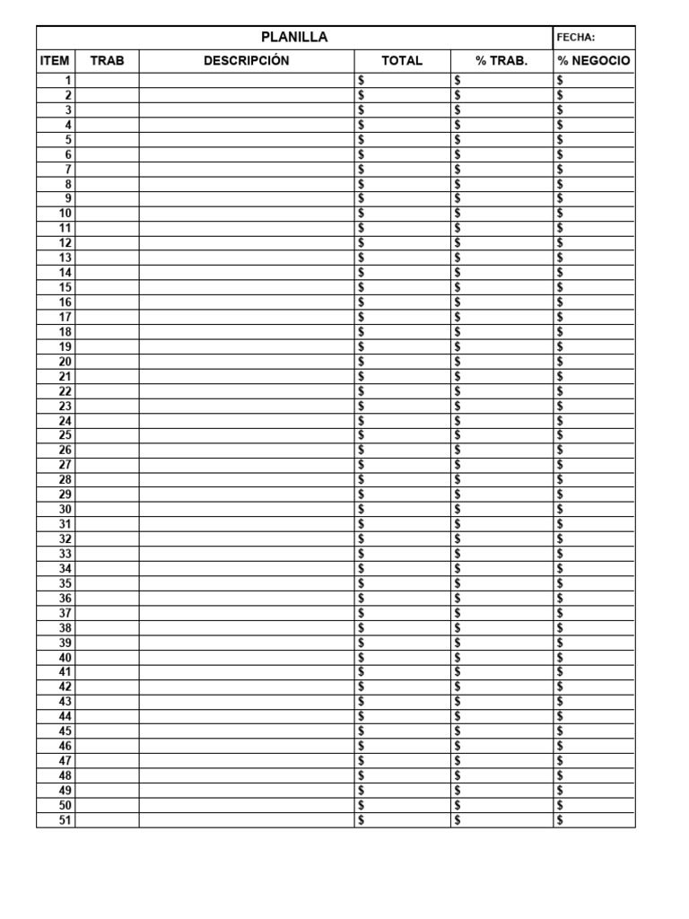Planilla Pdf