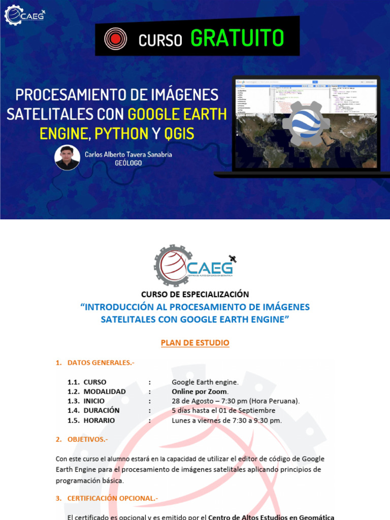 Estructura Del Curso - GRATUITO Google Earth Engine | PDF
