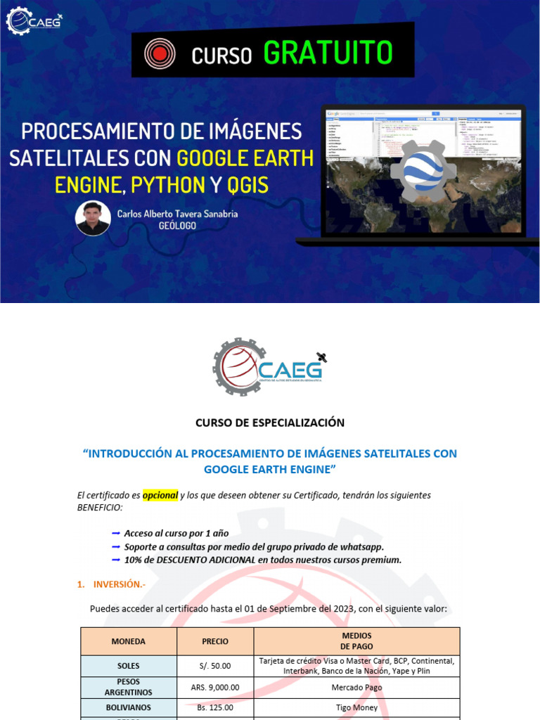 Certificado Del Curso GRATUITO Google Earth Engine | PDF