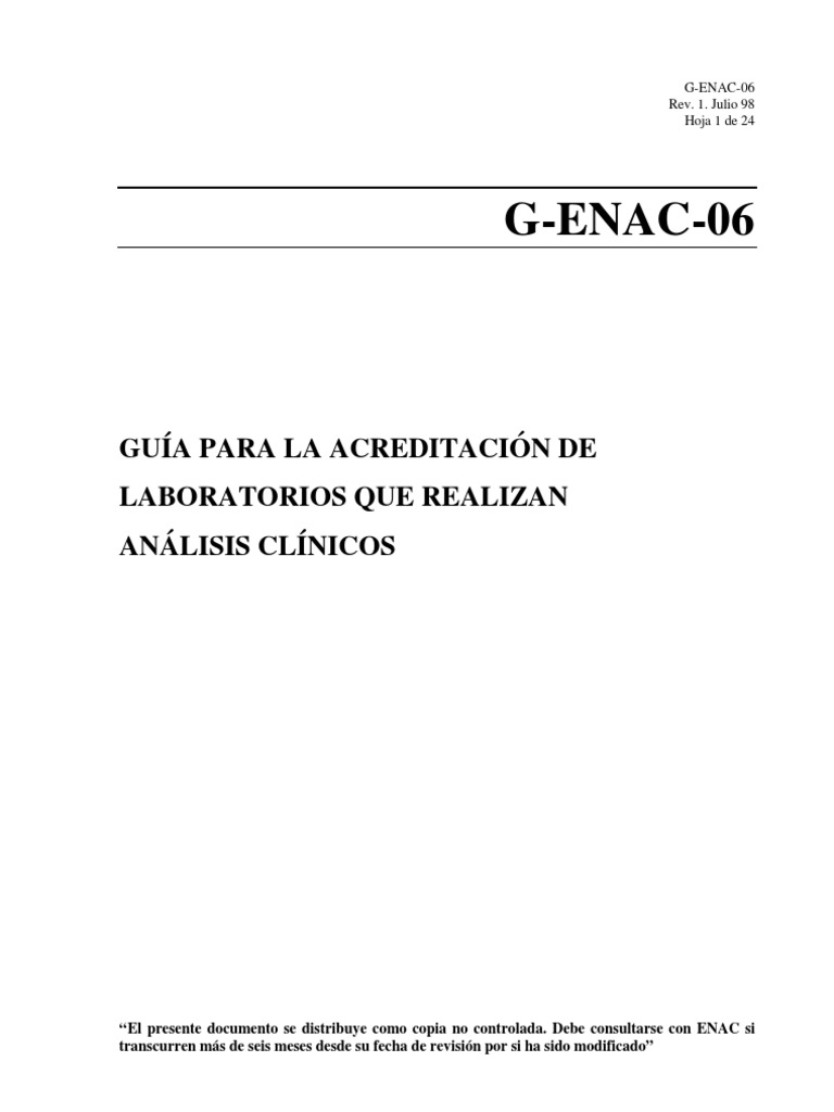 Guia para La Acreditacion de Lab Oratorios Que Realizan Analisis Clinico | PDF | Calibración ...