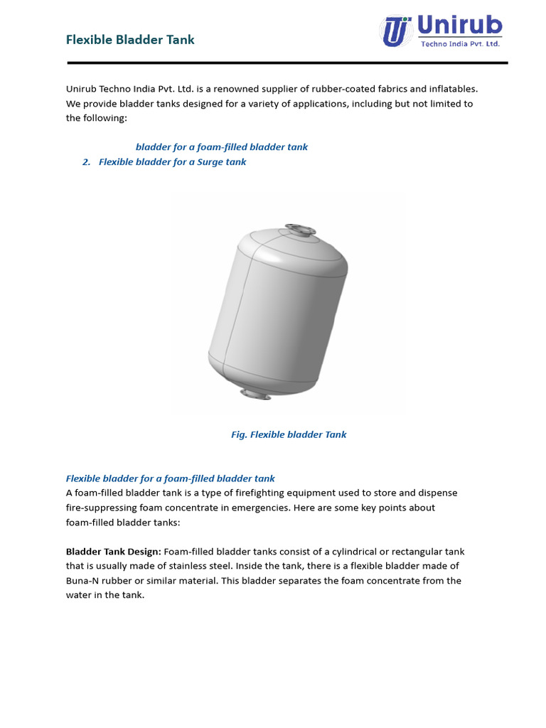 Flexible Bladder Tanks for Fire & Surge | PDF | Chemistry | Materials