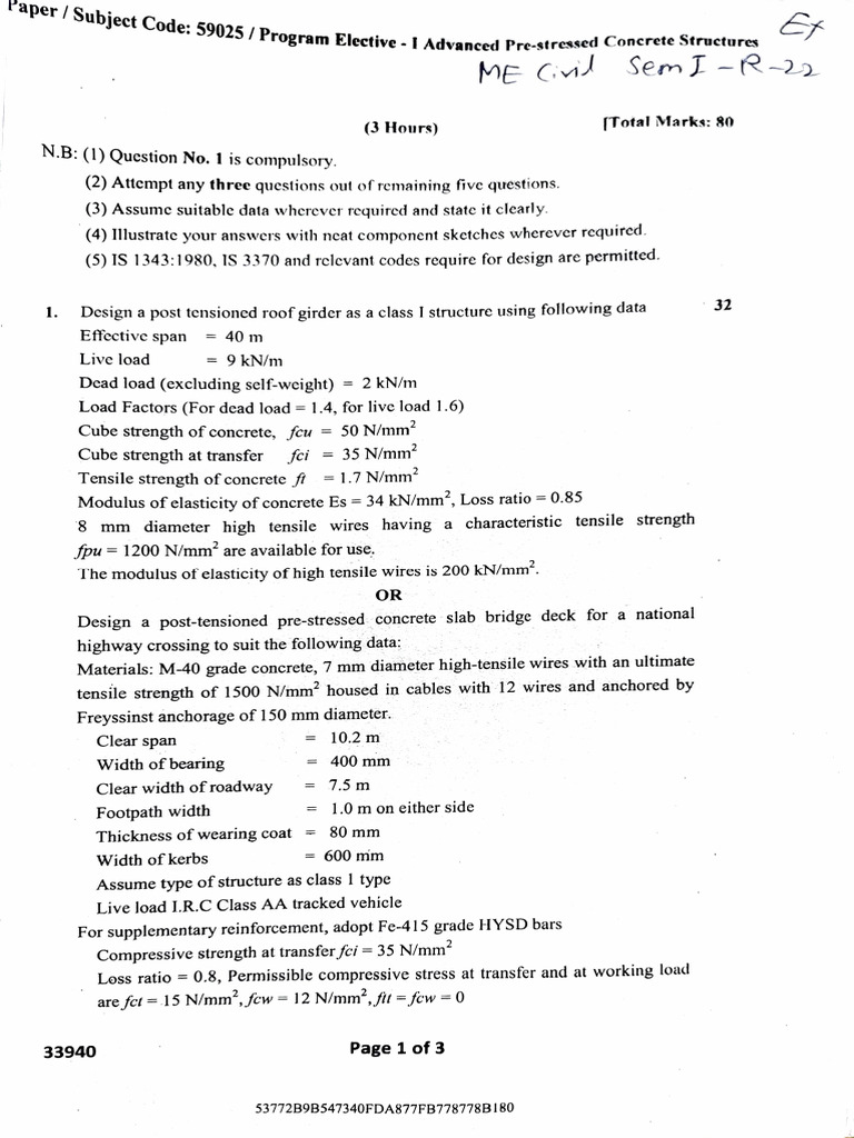Apcs 1 | Download Free PDF | Prestressed Concrete | Beam (Structure)