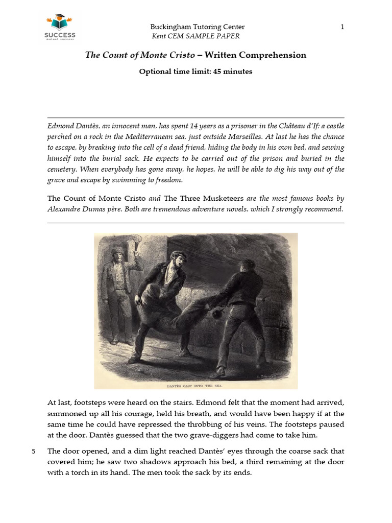 The Count of Monte Cristo Comprehension - Writing | PDF | Jokes | The ...