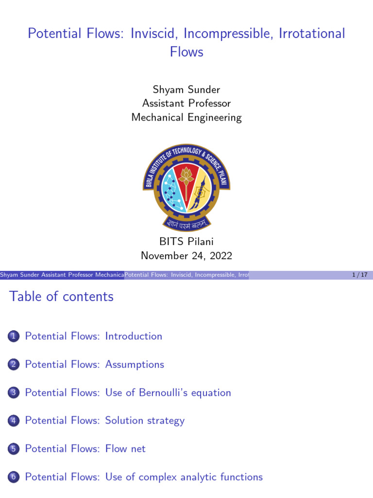 Introduction_to_potential_flows | PDF | Fluid Dynamics | Boundary Layer