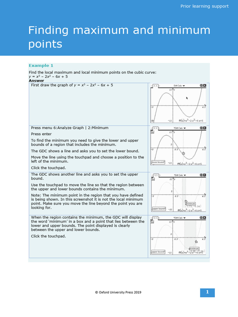 Finding A Maximum and A Minimum Point | PDF