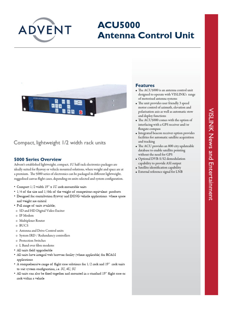ACU5000 Antenna Control Unit Overview | PDF | Modem | Electronics
