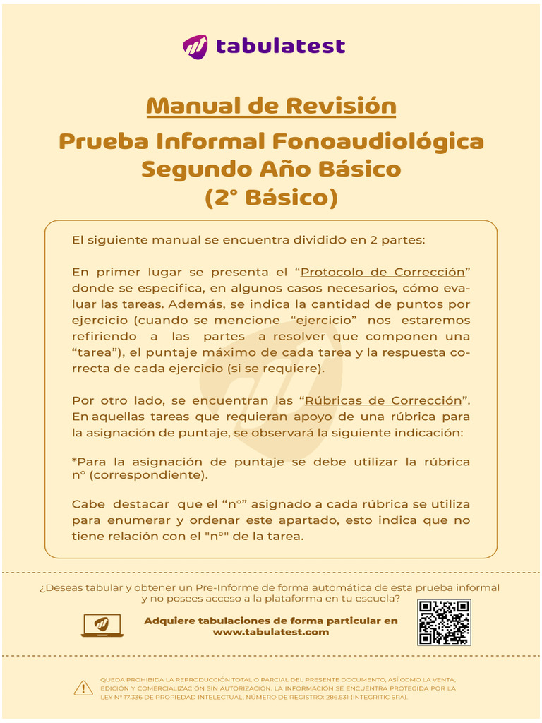 Protocolo Prueba Informal Fonoaudiologica 2° Basico | PDF
