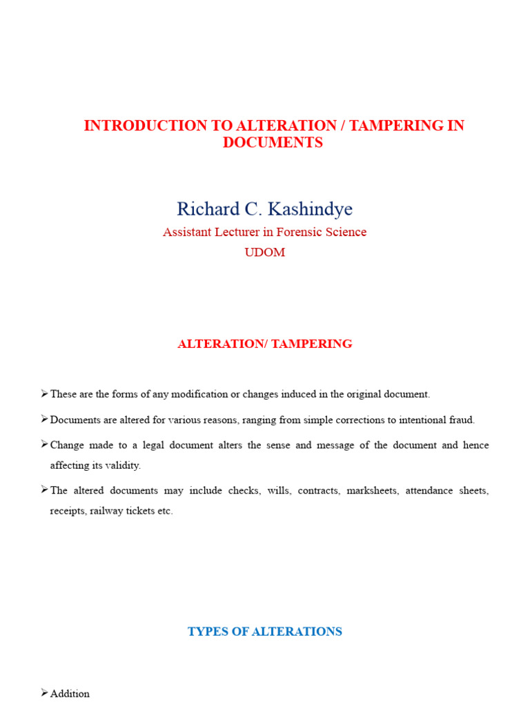 Understanding Document Alterations | PDF | Ultraviolet | Typewriter