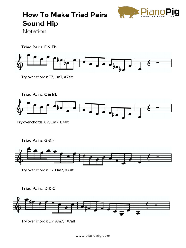 How To Make Triad Pairs Sound Hip (Resource Sheet) | PDF