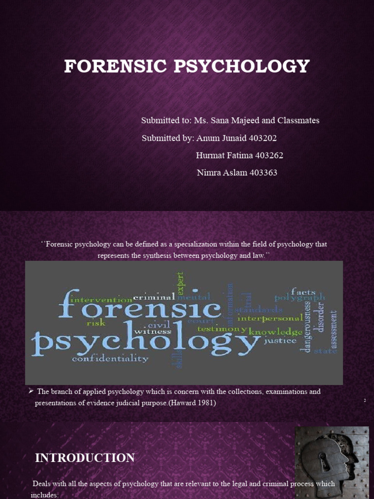 forensic psychology | PDF | Psychology | Criminal Justice