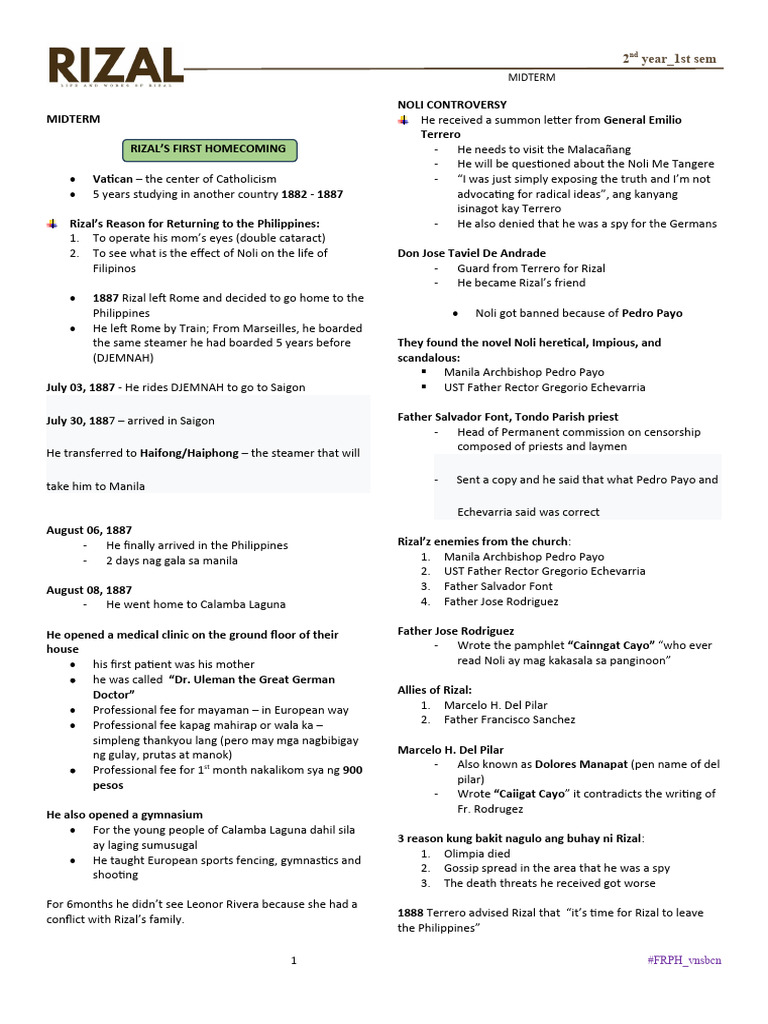 RIZAL Midterm | PDF | Philippines
