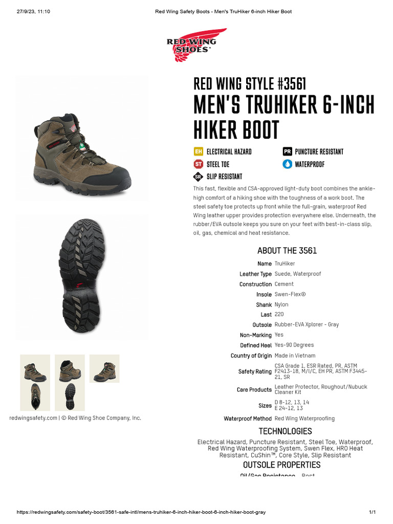 Red Wing Style #3561 | PDF | Shoe | Boot