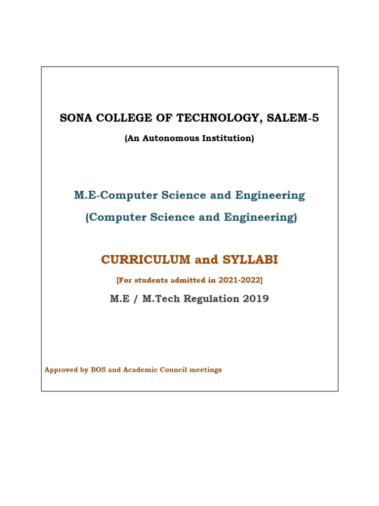 M.cse-CSE-1 To 4 Sem-Curriculum & Syllabus | PDF | Databases | Discrete Mathematics