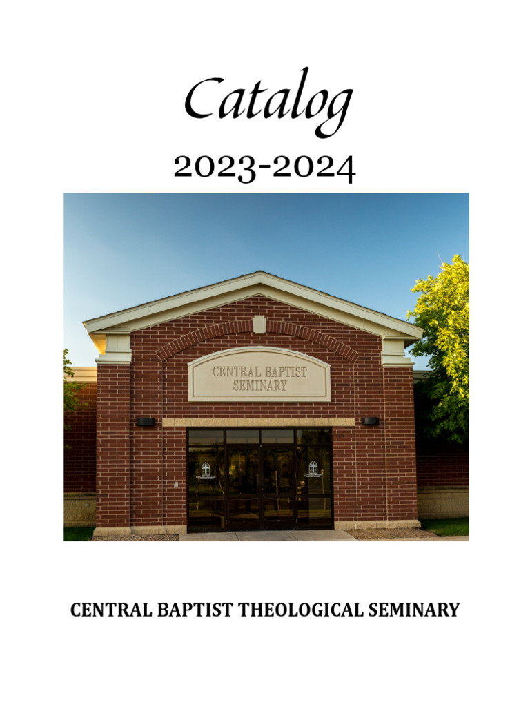 Central Seminary 2023-2024 Catalog | PDF | Fee | Bible