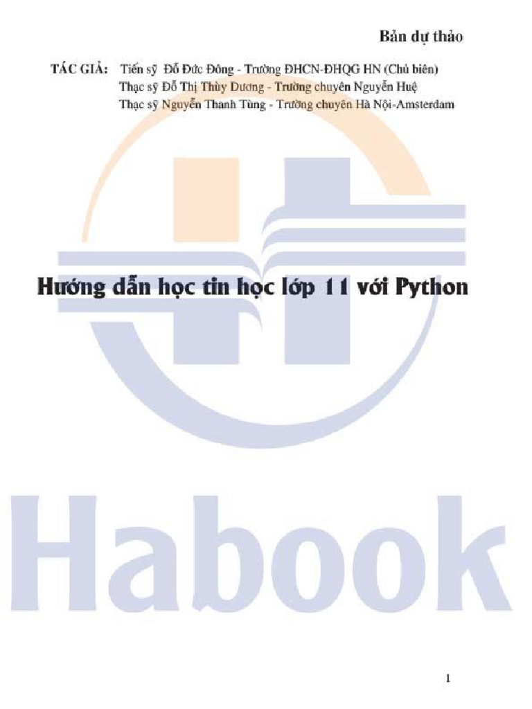 Tài liệu bổ trợ Tin học 11 Python Handbook | PDF