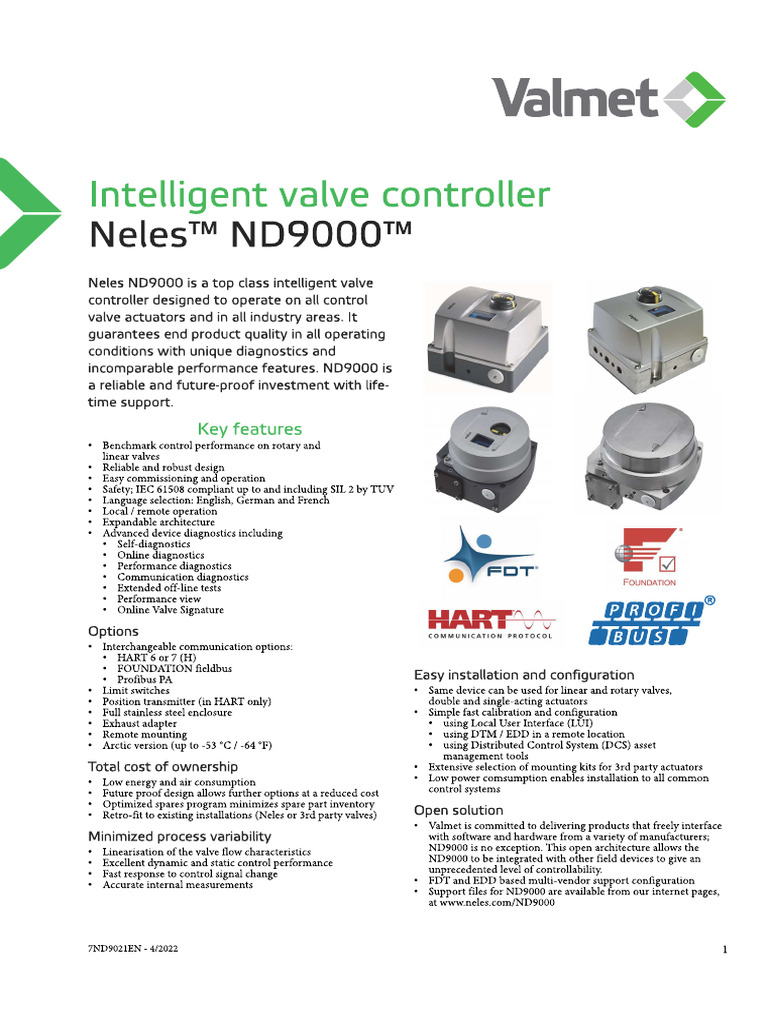 Positioner ND9000 Series - APR 2022 - 2 | PDF