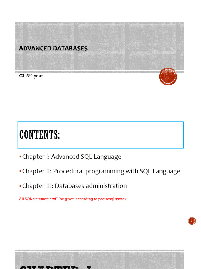 Chap1 Anglais BDA | PDF | Database Index | Database Transaction