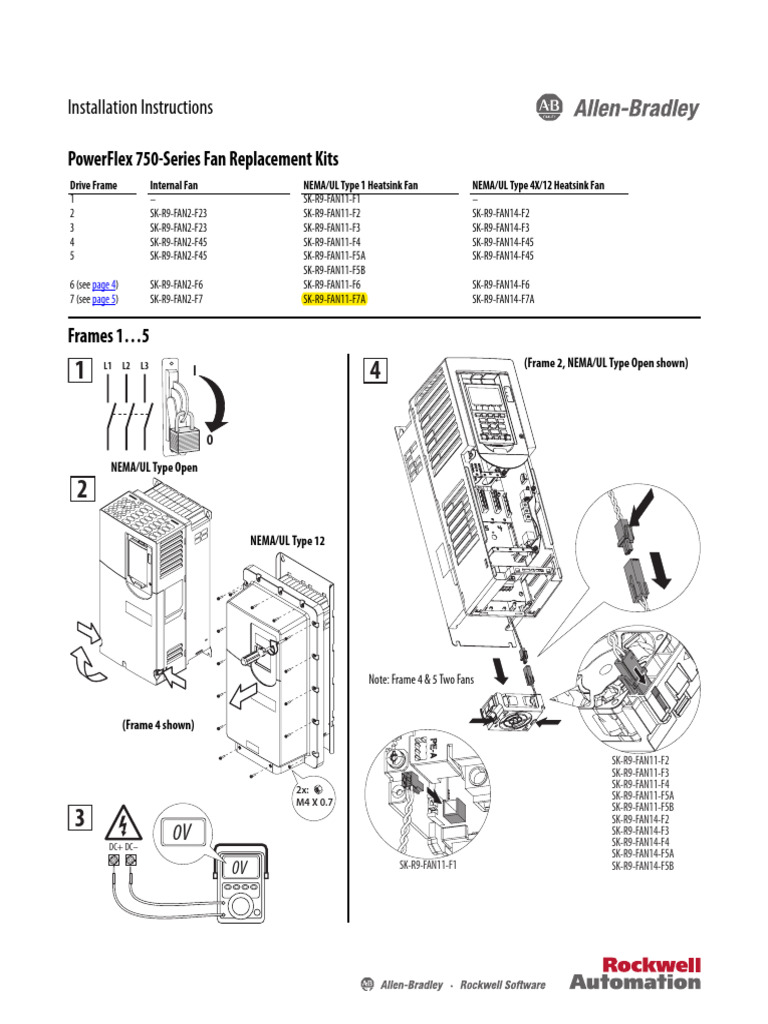 Powerflex 750-Series Fan Replacement Kits: Installation Instructions | PDF