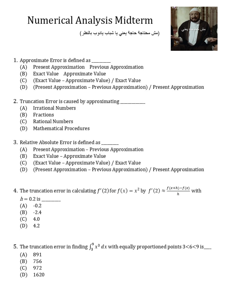Numerical Analysis Midterm | PDF