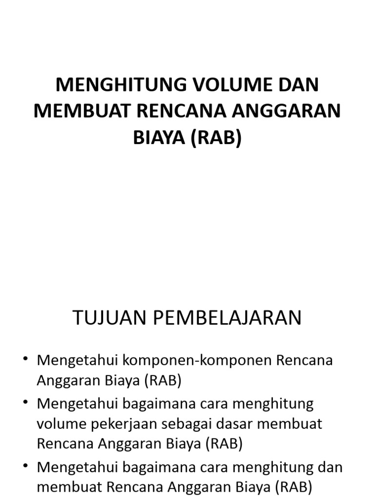 Menghitung Volume Dan Membuat Rab | PDF | Seni