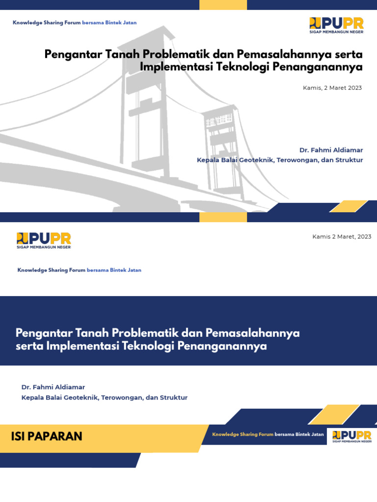 Pengantar Tanah Problematik Dan Permasalahannya Serta Implementasi Penanganan - Dr. Fahmi ...
