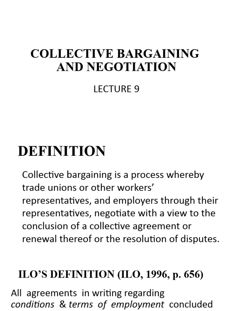 Lecture 9 Collective Bargaining | PDF | Employment | Strike Action