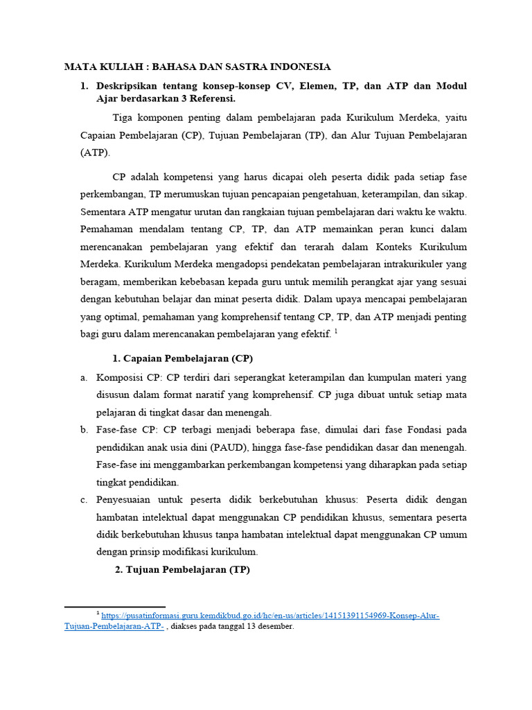 Konsep CV, TP Dan Atp | PDF