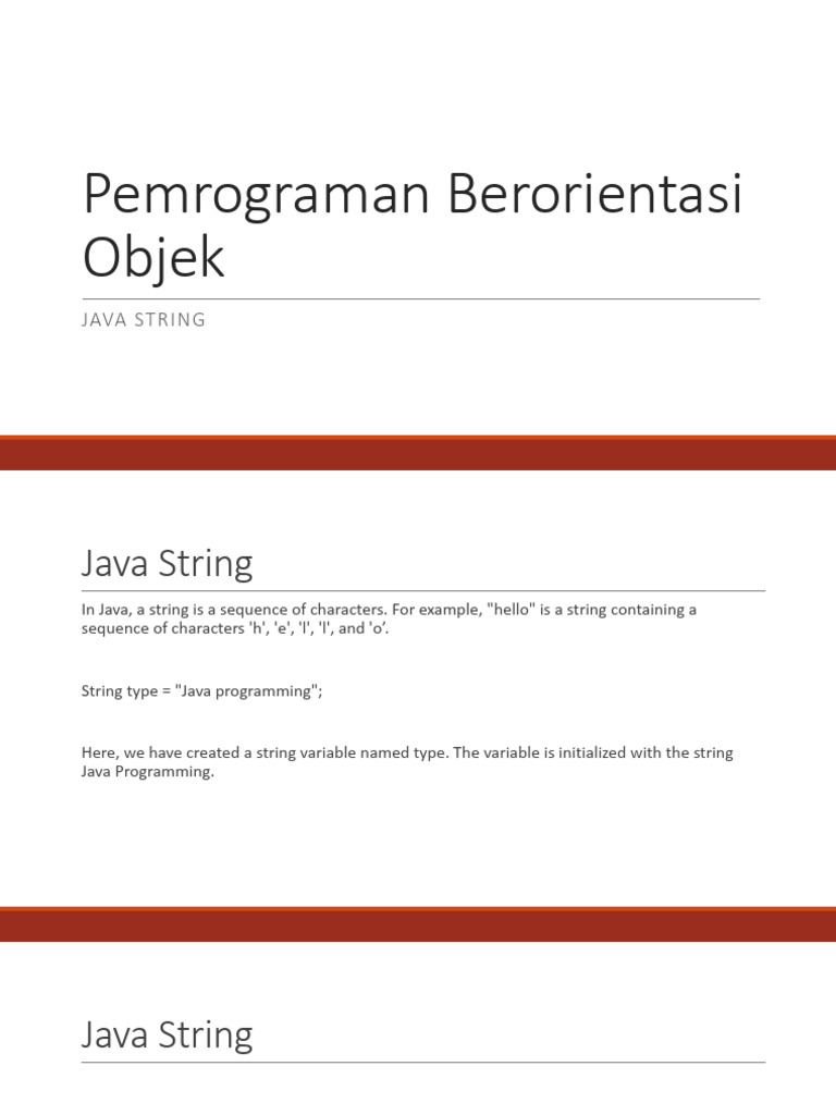 Pertemuan 10 - Java String | Download Free PDF | Java (Programming Language) | String (Computer ...