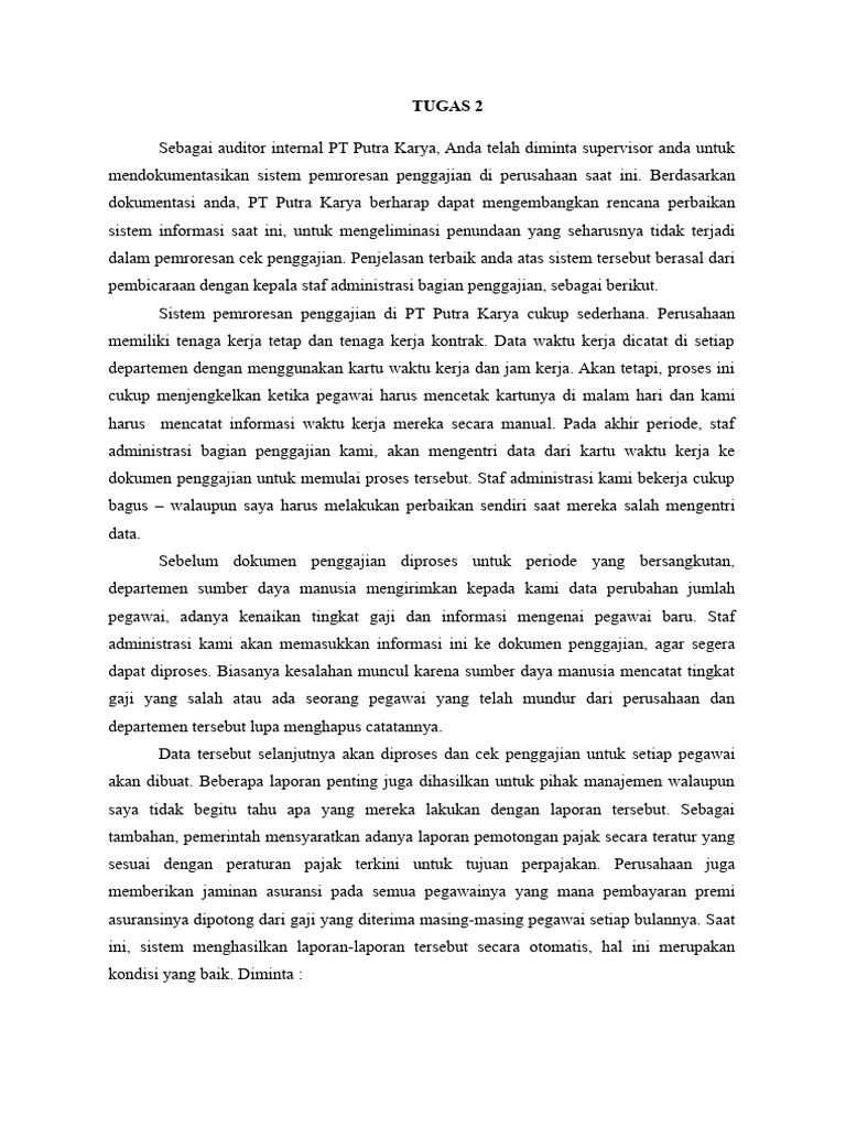 Tugas Si | PDF | Pengelolaan Keuangan & Uang