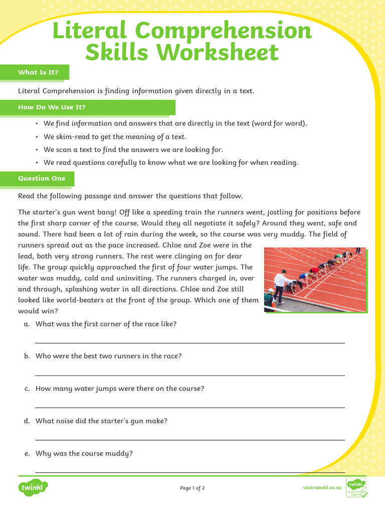 Literal Comprehension-Hwk 30-11-23 | PDF | Teaspoon | Ice Cream