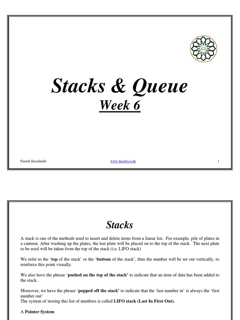 Stacks and Queues | PDF | Queue (Abstract Data Type) | Pointer ... Stacks and Queues | PDF | Queue (Abstract Data Type) | Pointer ...