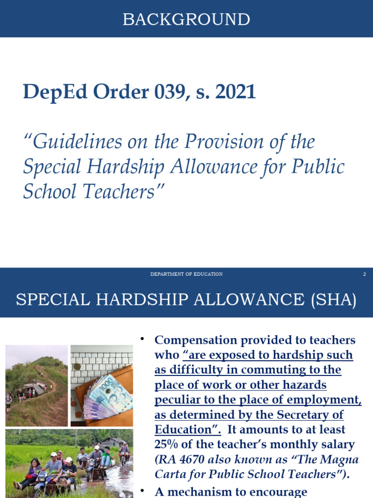 Special Hardship Allowance (SHA) | PDF | Cost Of Living | Teachers