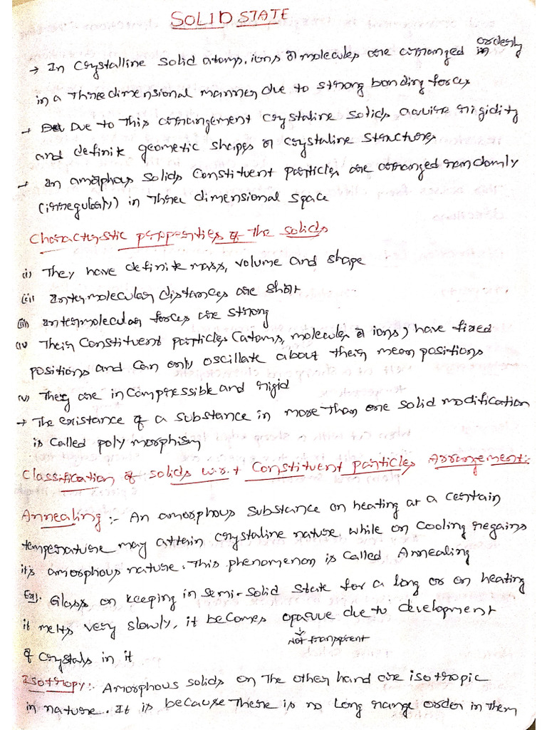 Solid State Class Notes | PDF