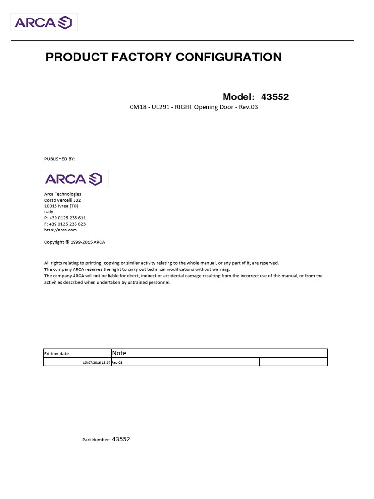 ARCA - Product Factory Configuration | PDF