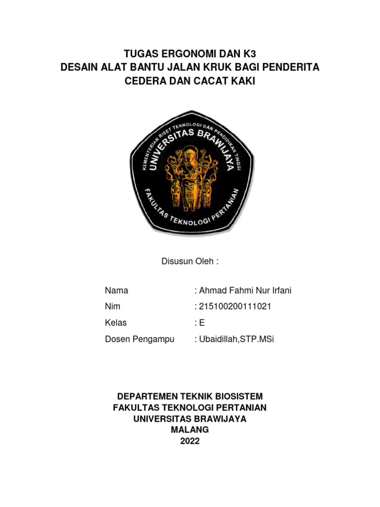 E - Ahmad Fahmi Nur Irfani - 215100200111021 - TUGAS ERGONOMI DAN K3 | PDF | Teknologi & Rekayasa
