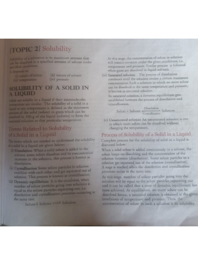 Topic 2. Solubility Questions and Answers | PDF