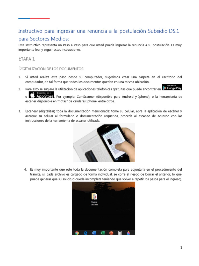 Instructivo-como-subir-doctos.-renuncia-a-post.-DS.1 | PDF | Teléfonos móviles | Yo telefono