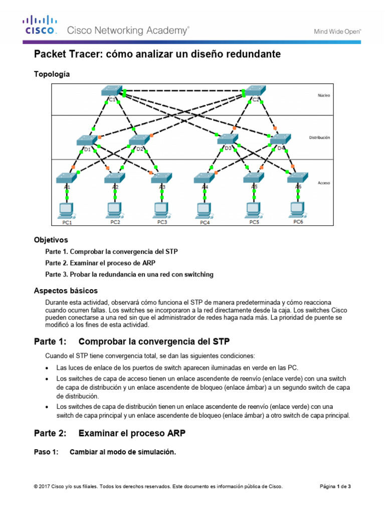 3.1.1.5 Packet Tracer - Examining A Redundant Design Instructions | PDF | Conmutador de red ...
