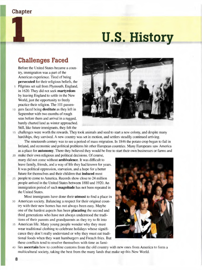 Academic Vocabulary - Academic Words 4th - Unit 01 - US History | PDF