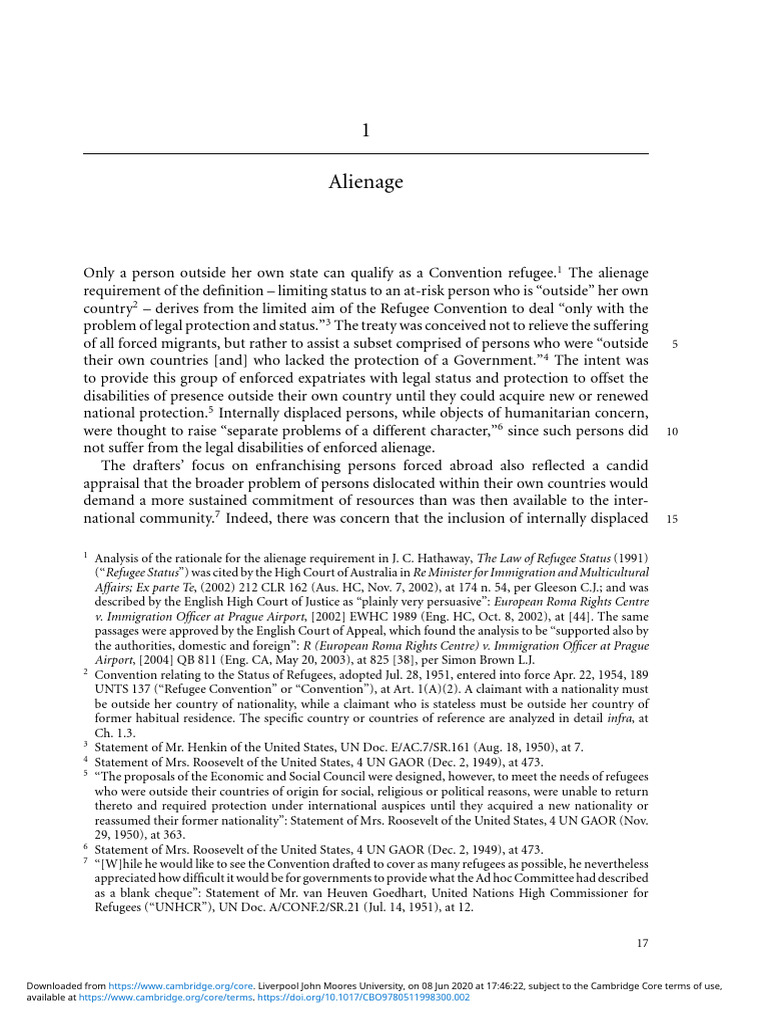 08.0 PP 17 90 Alienage | PDF | Internally Displaced Person | Refugee